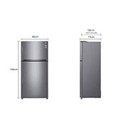 מקרר מקפיא עליון בנפח 592 ליטר בצבע כסוף | LG ישראל