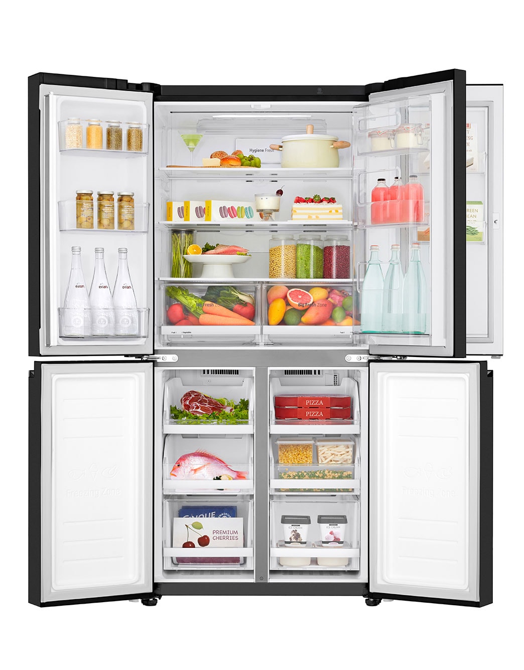 מקרר 4 דלתות שחור בנפח 530 ליטר | LG ישראל