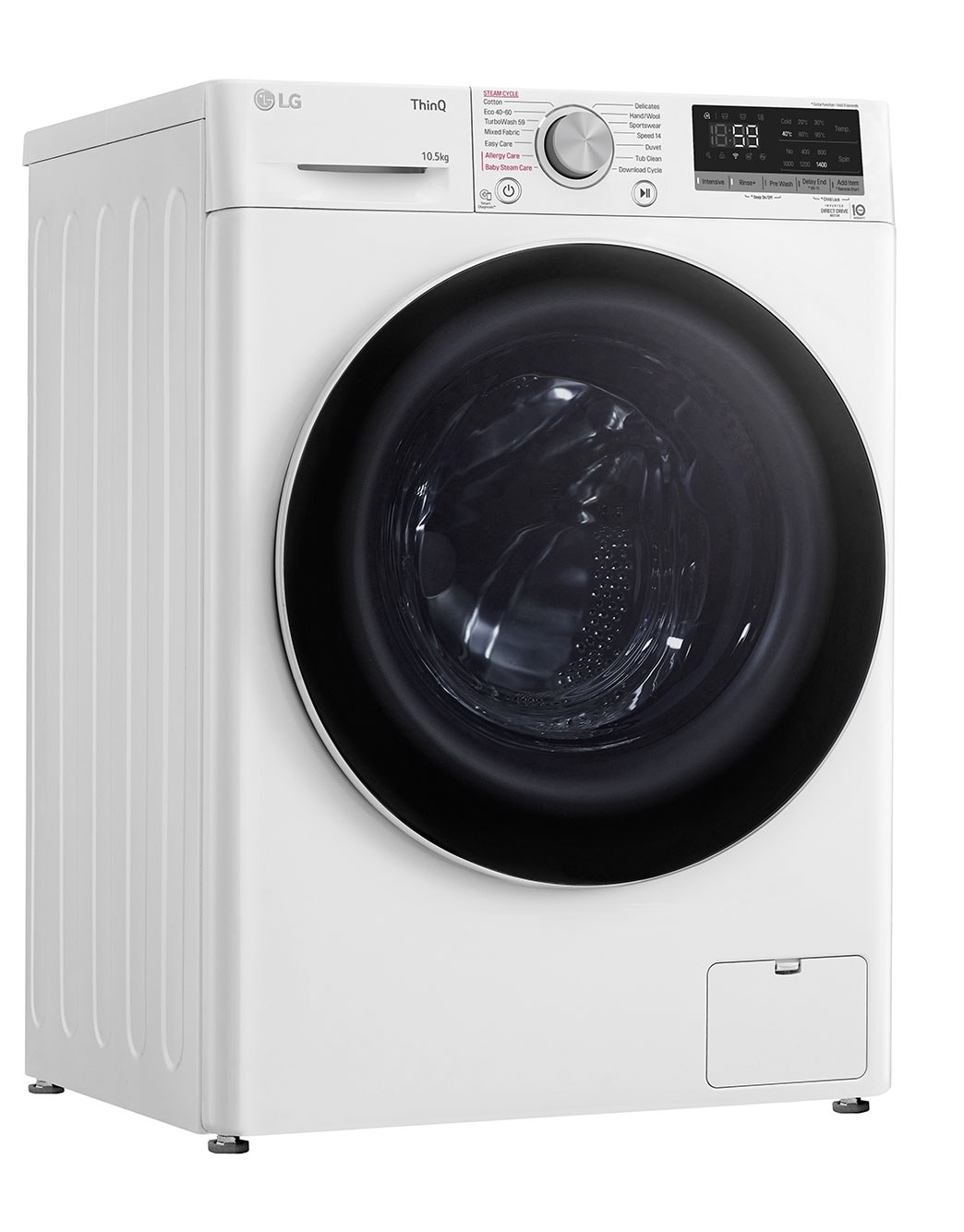 מכונת כביסה 10.5 ק''ג AIDD בצבע לבן פתח קדמי | LG ישראל