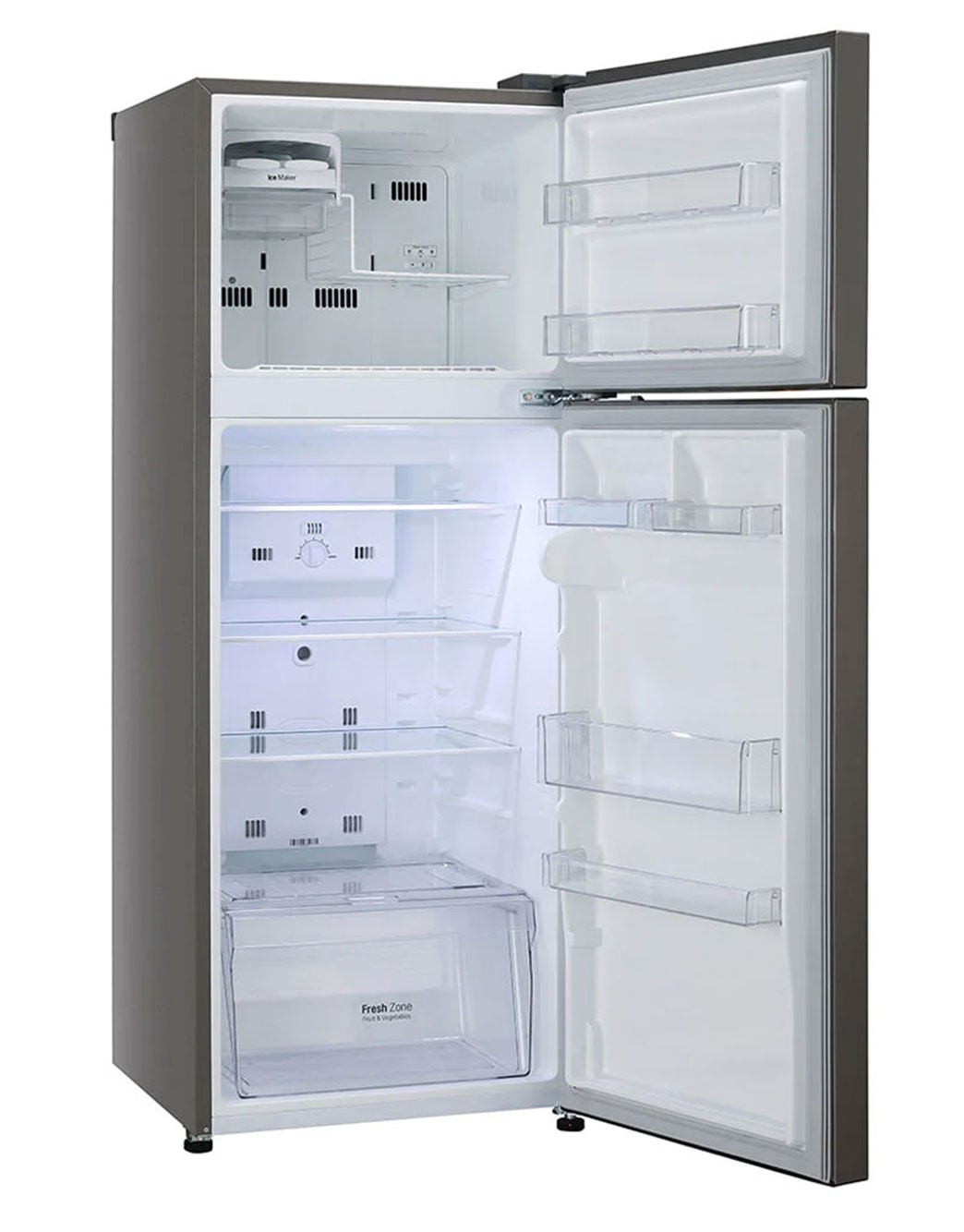 284L Top Freezer with Smart Inverter in Shiny Steel | LG LK