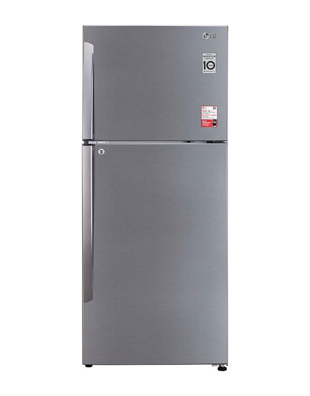 437L Top Freezer with Smart Diagnosis™, Shiny Steel | LG LK