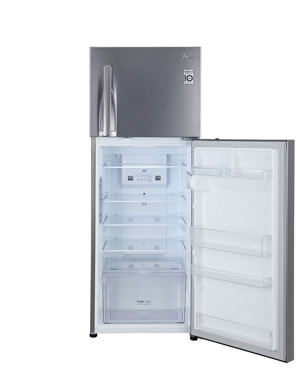 308L MOIST ‘N' FRESH Top Freezer in Shiny Steel | LG LK
