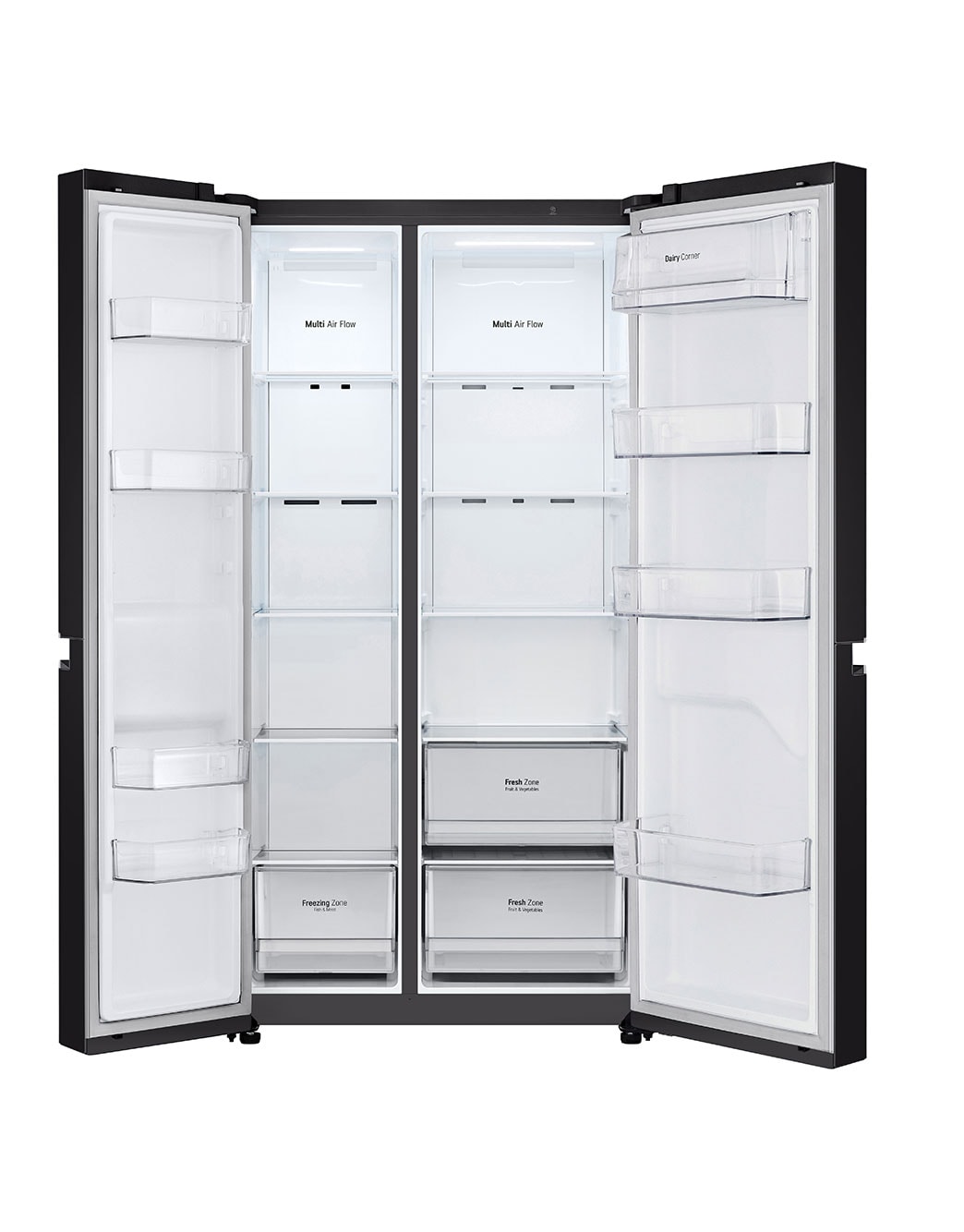 688L Side-by-Side Fridge with Deodorizer in Black | LG LK