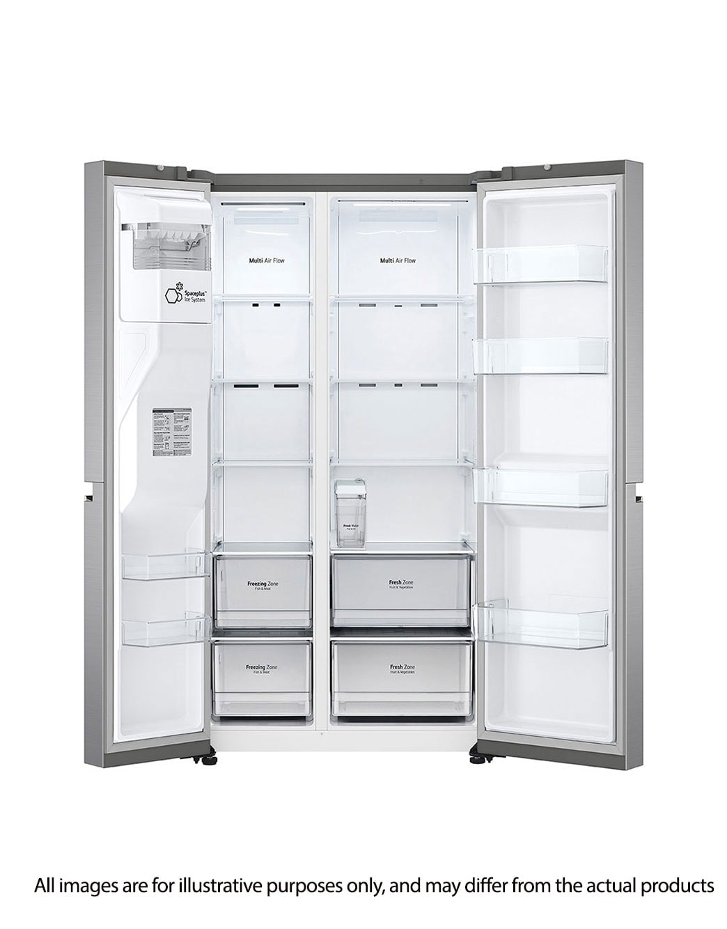 LG 674L side-by-side-fridge in Platinum Silver | LG LK