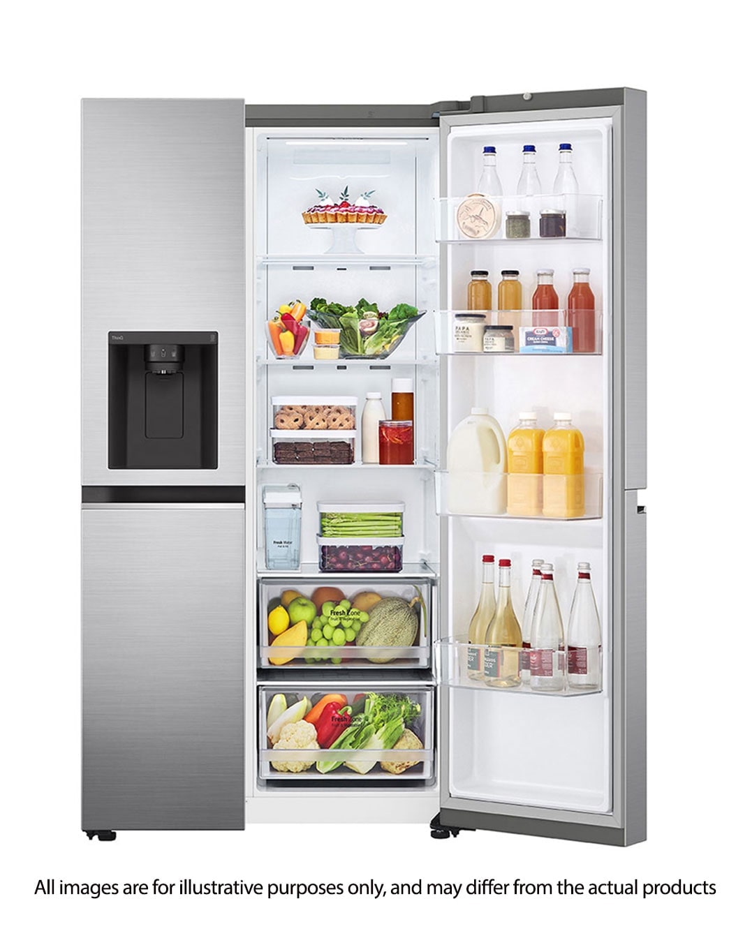 LG 674L side-by-side-fridge in Platinum Silver | LG LK