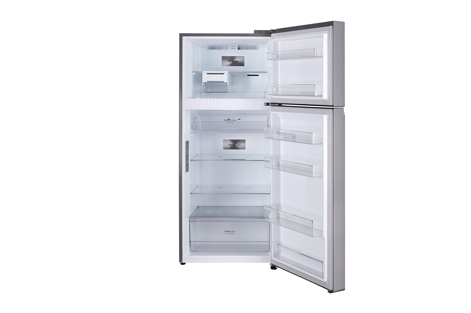 408L Top Freezer with LG ThinQ™ in Shiny Steel | LG LK