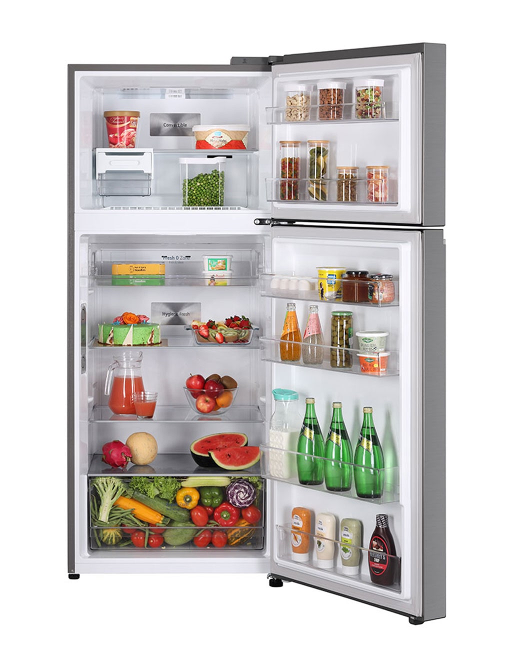 408L Top Freezer with LG ThinQ™ in Shiny Steel | LG LK
