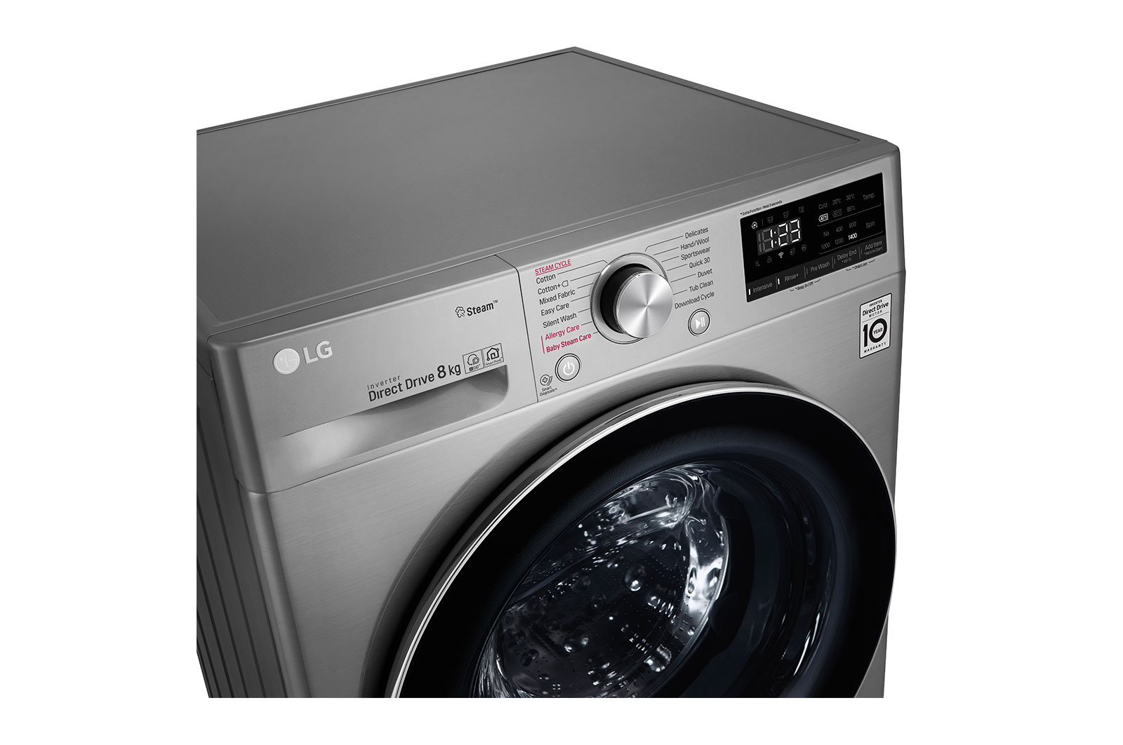 8KG AI Direct Drive Front Load Washer in Steel | LG LK
