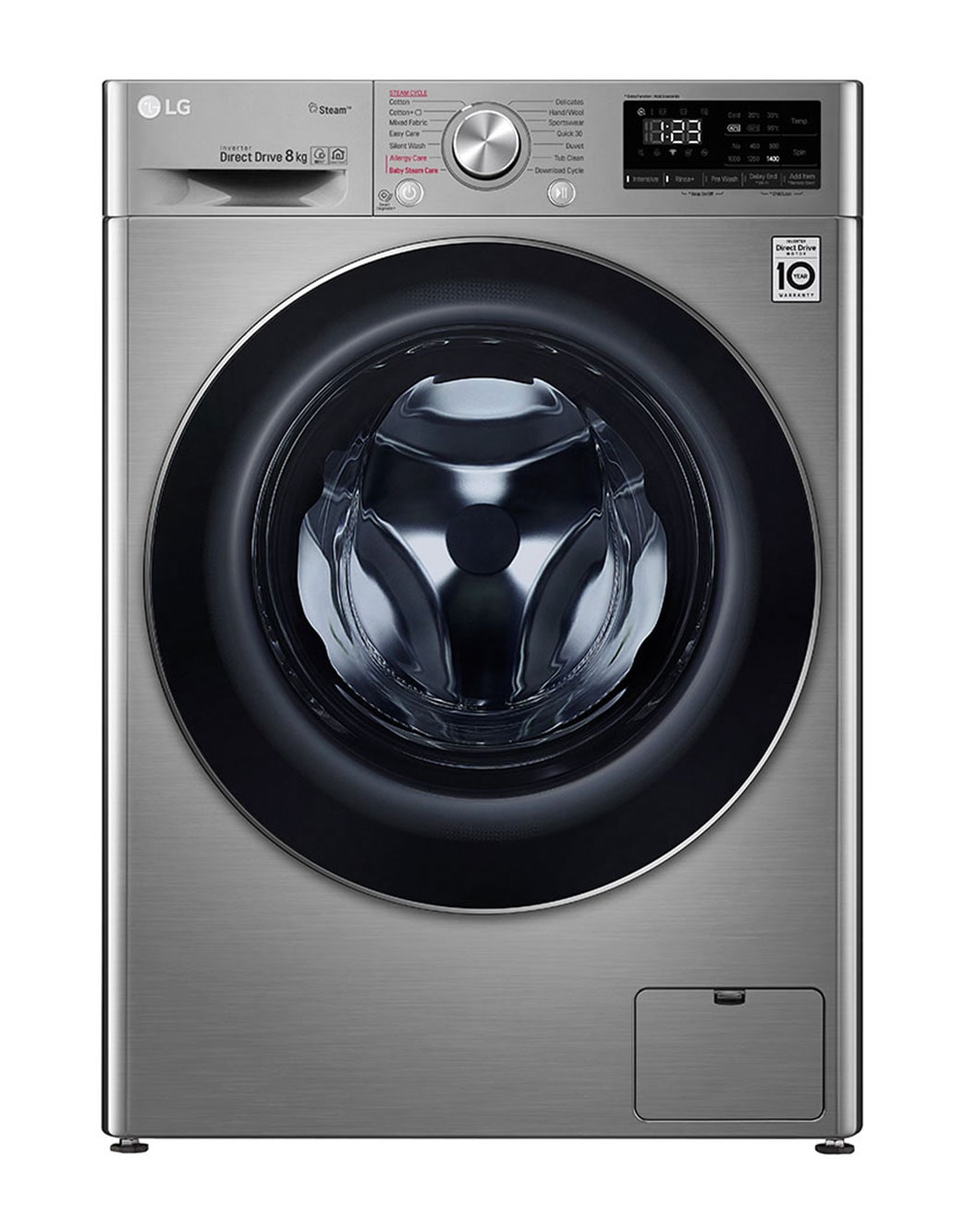 8KG AI Direct Drive Front Load Washer in Steel | LG LK