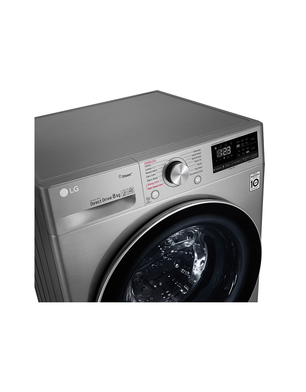 8KG AI Direct Drive Front Load Washer in Steel | LG LK