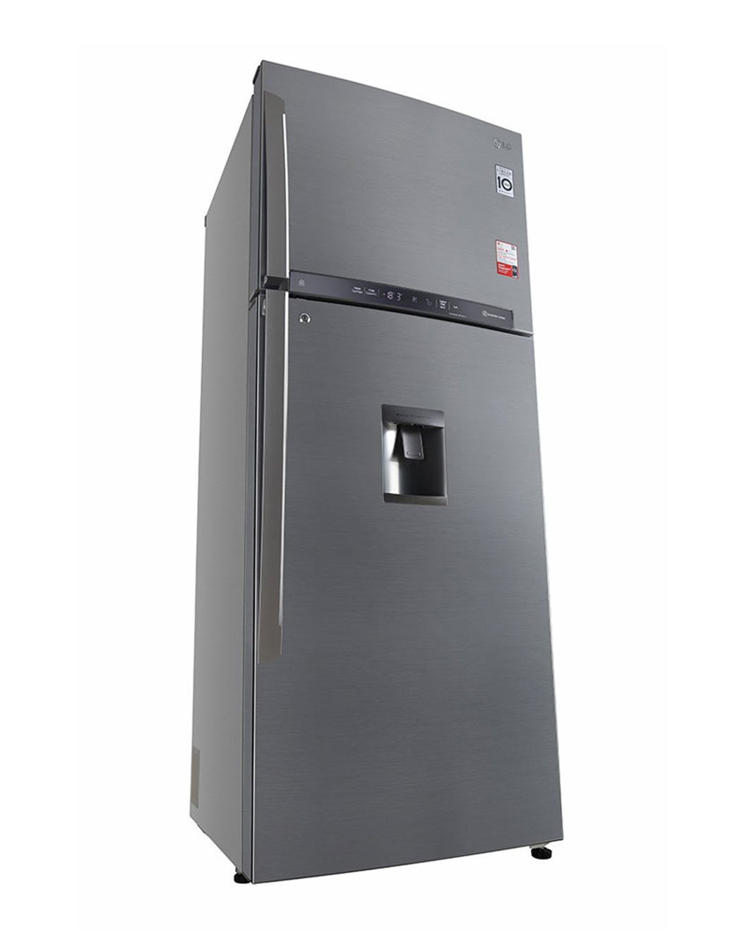 471L Top Freezer with LED Lighting in Shiny Steel | LG NP