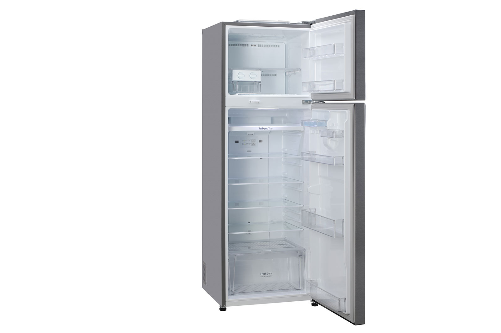 360L Top Freezer with LED lighting in Shiny Steel | LG NP
