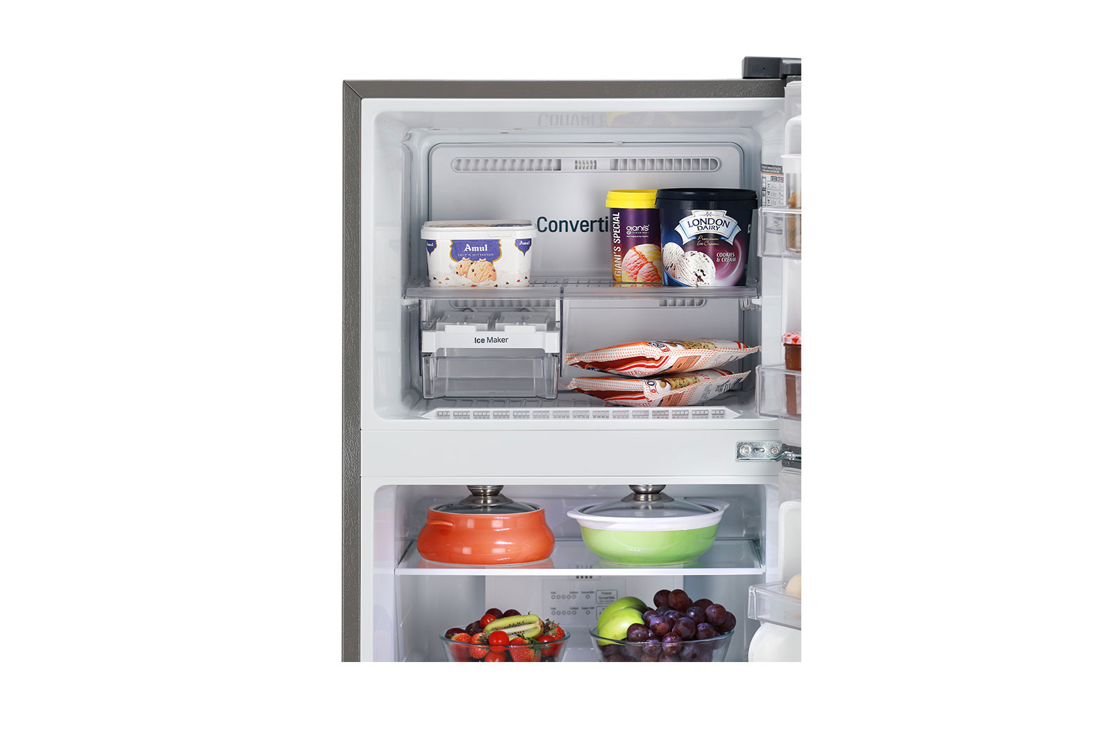 260L Convertible Top Freezer in Dazzle Steel | LG NP
