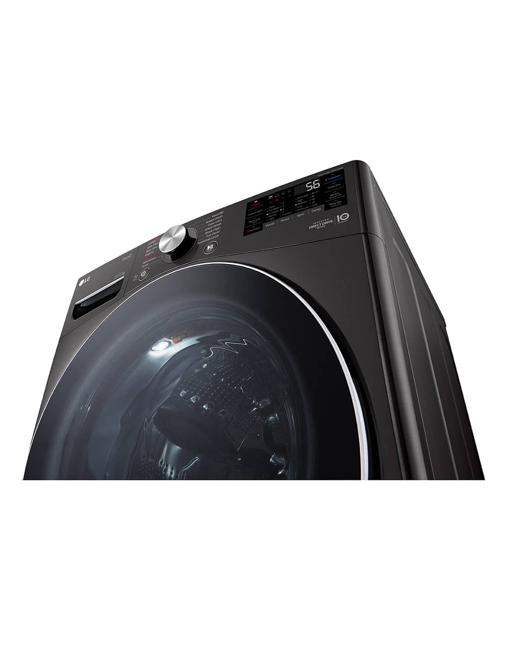 LG 21/12kg, AI Direct Drive Front Load Washer Dryer in Black Steel | LG NP