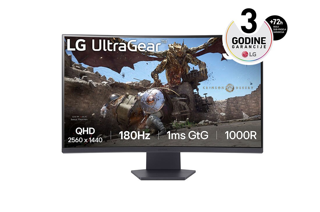 32” UltraGear™ zakrivljeni monitor 32GS60QC-B | LG RS