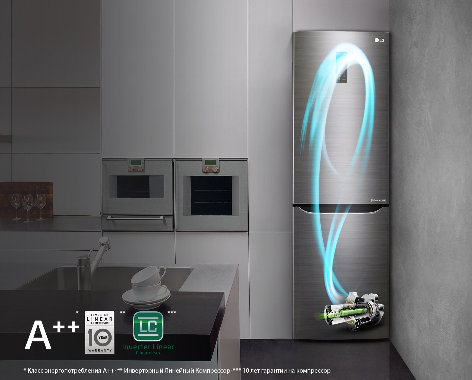 Холодильник LG c Инверторным Линейным компрессором LG GA-E429SMRZ ...