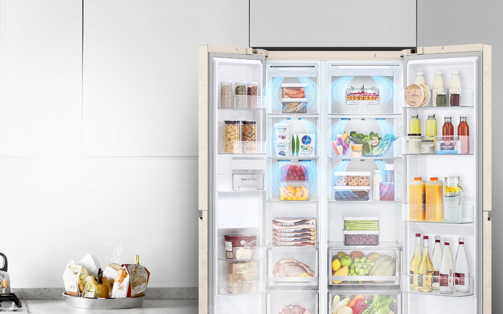 LG 647 літрів | Холодильник Side-by-Side | з технологією DoorCooling+ ...