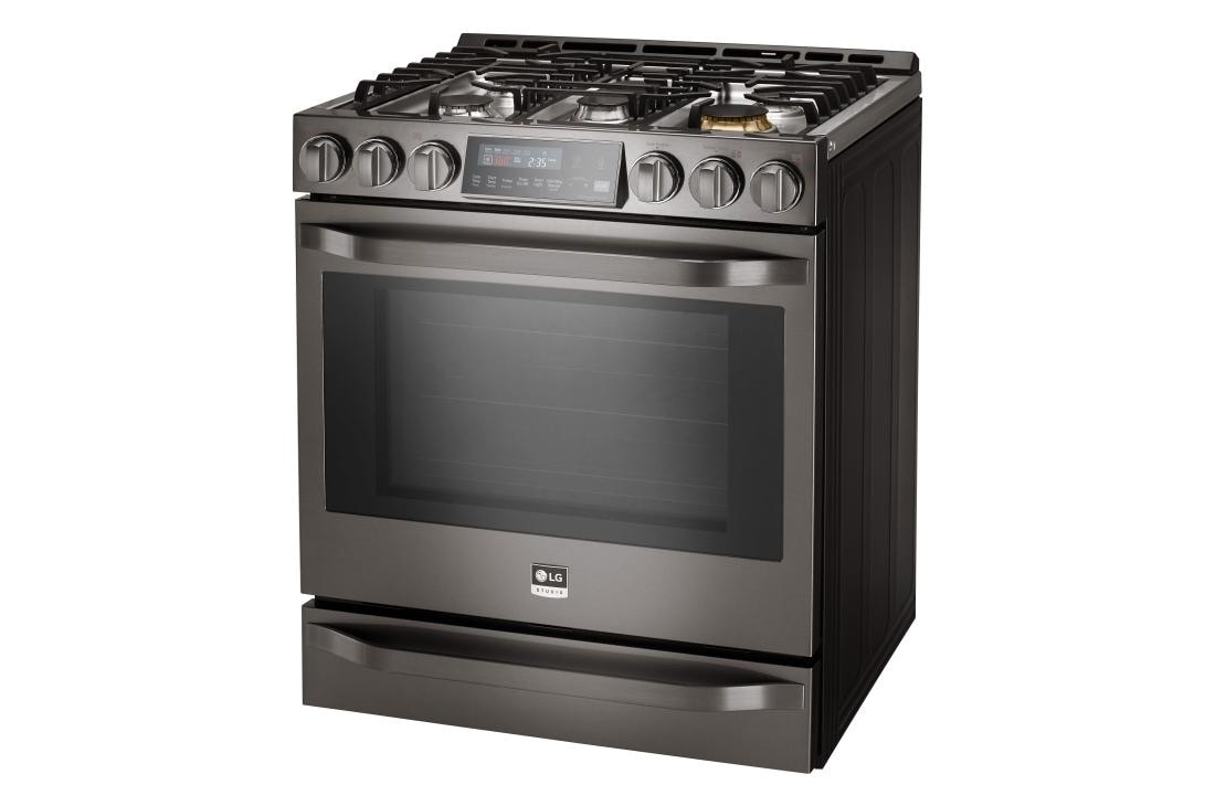 LG LSSG3019BD: STUDIO 6.3 Gas Single Oven Slide-In-range with ProBake ...