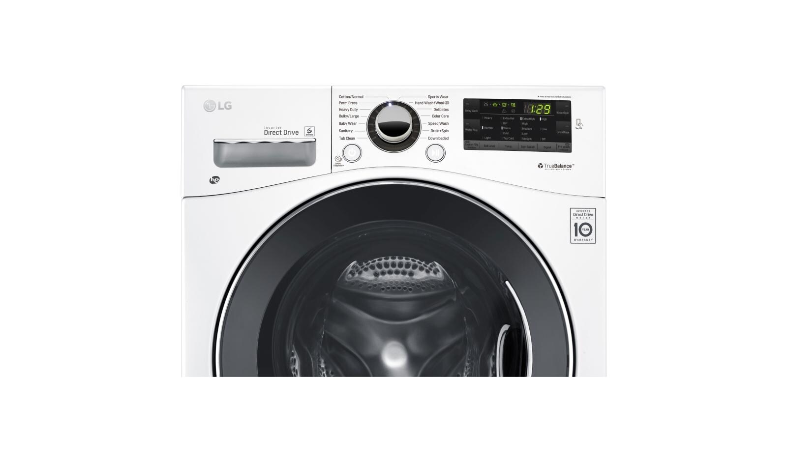 LG WM1388HW: 2.3 cu. ft. Capacity 24” Compact Front Load Washer w/ NFC ...