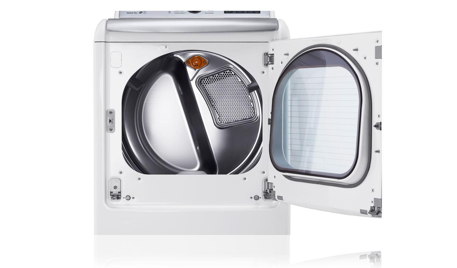 LG DLEX7700WE: 9.0 Cu. Ft. Mega Large Capacity TurboSteam™ Dryer With ...