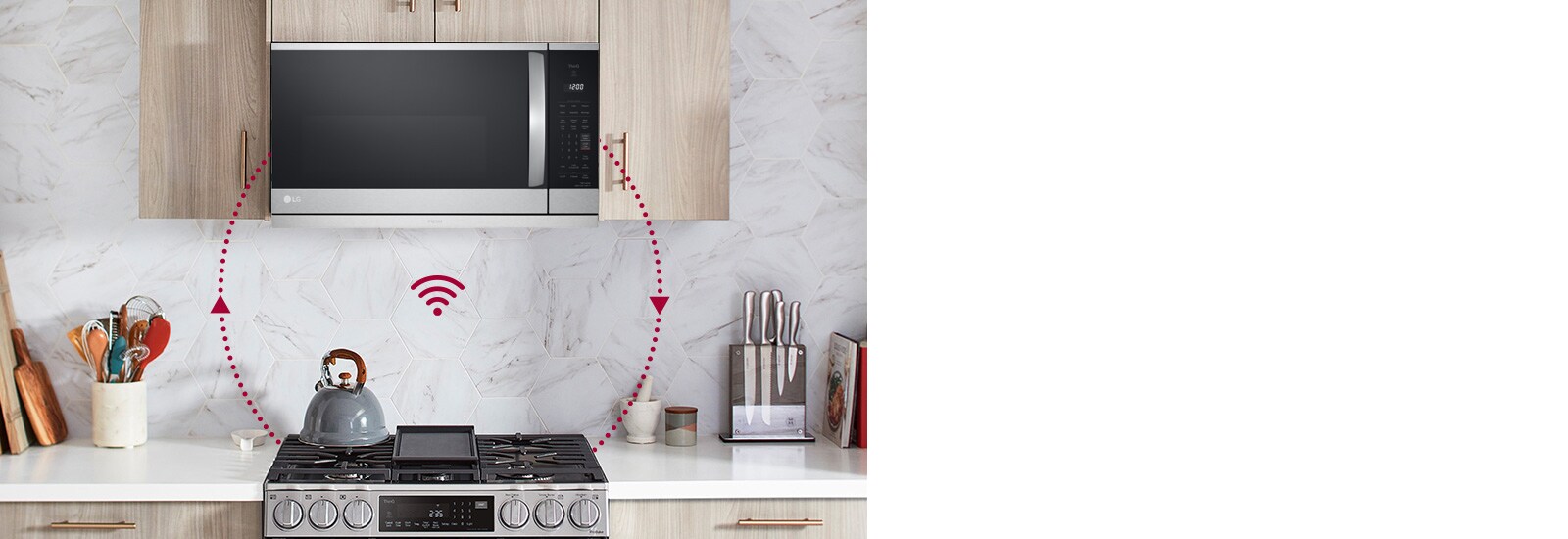 LG 2.1 cu. ft. Smart Wi-Fi Enabled Over-the-Range Microwave Oven with ...