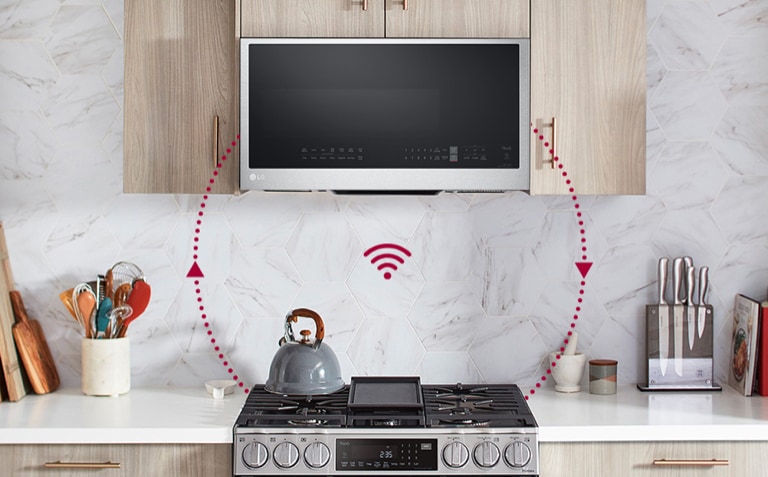 LG 2.0 cu. ft. Smart Wi-Fi Enabled Over-the-Range Microwave Oven with ...