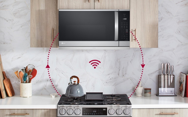 LG 2.1 cu. ft. Smart Wi-Fi Enabled Over-the-Range Microwave Oven with ...