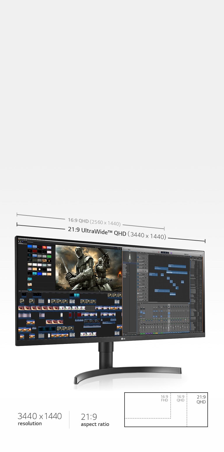LG 34'' 21:9 WQHD IPS HDR10 Monitor with FreeSync (34WN750-B) | LG USA