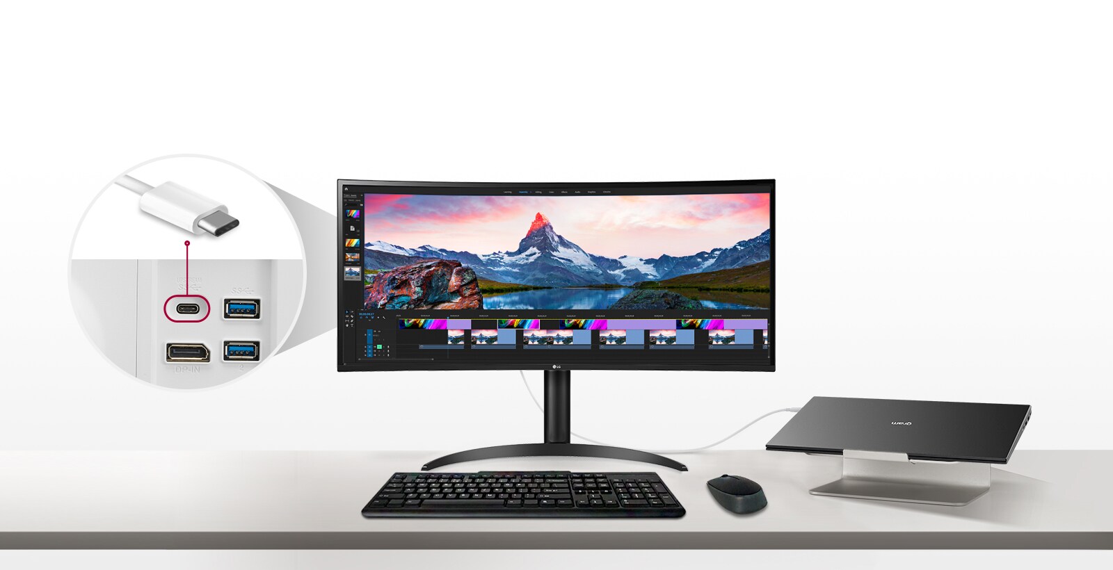 LG 34'' Curved UltraWide™ QHD IPS HDR Monitor with USB Type C (34WP85C ...