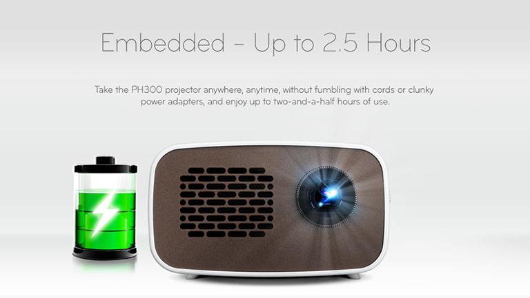 LG PH300: Minibeam LED Projector with Embedded Battery and Built-in ...