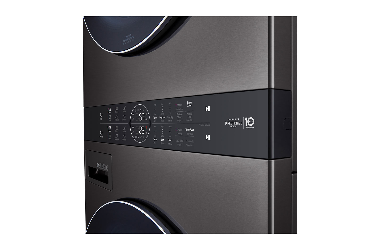 LG Front Load WashTower™ Washer & Gas Dryer (Black) | LG USA