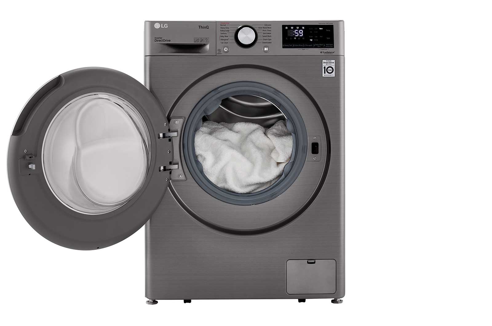 LG WM1455HVA: 2.4 cu.ft. Smart wi-fi Enabled Compact Front Load Washer ...