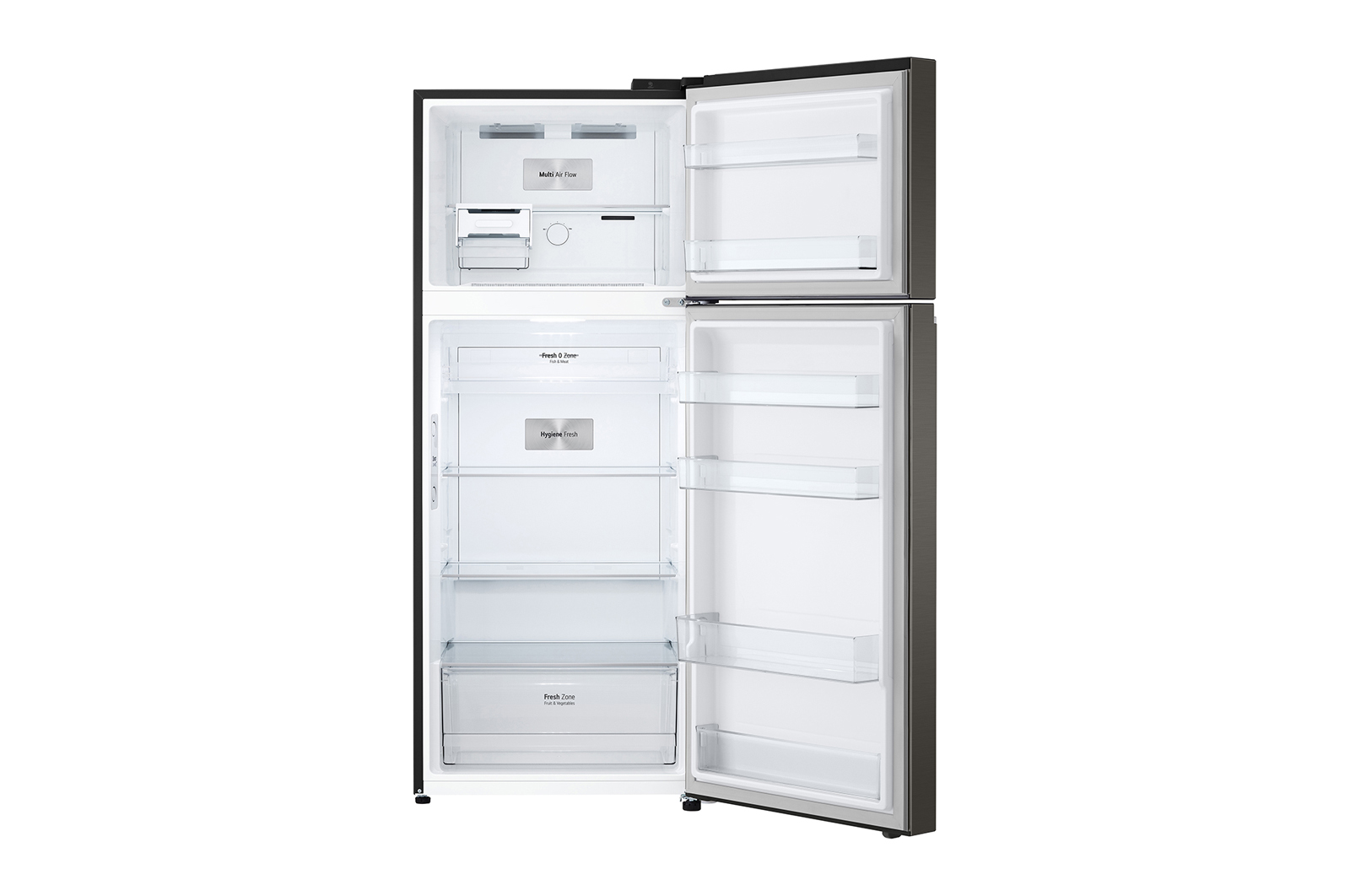 LG Hajm 395 l | Yuqori muzlatgich kamerali LG sovutgich | Qora | DoorCooling+™ | HygieneFresh+ ...