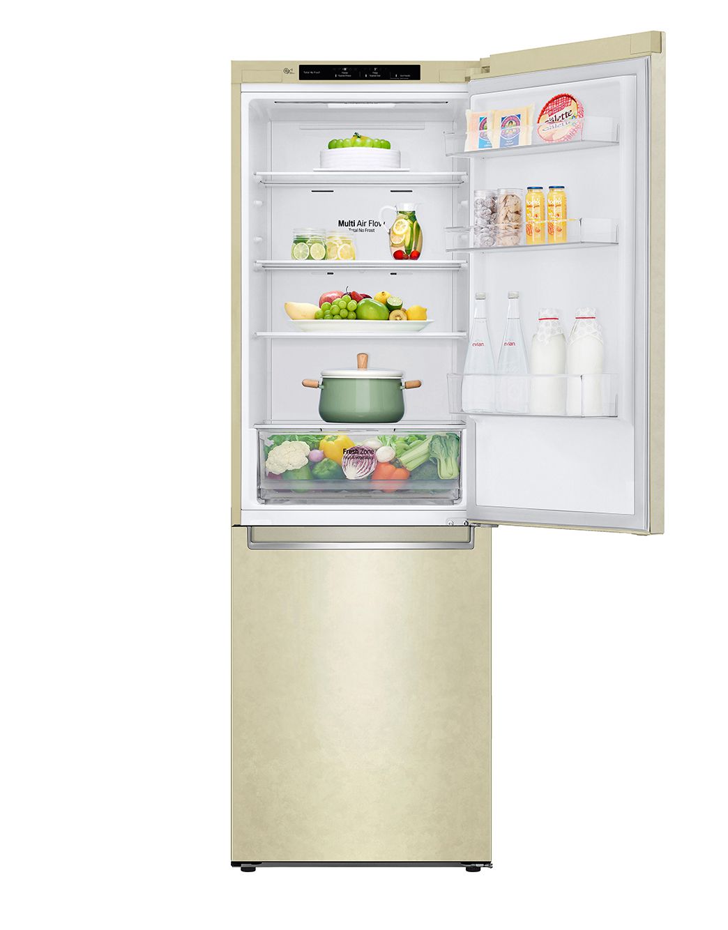 LG Объем 341 л | Холодильник LG с нижней морозильной камерой | Бежевый ...