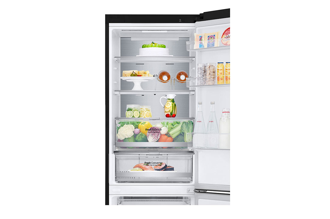 LG Объем 341 л | Холодильник LG с нижней морозильной камерой | Черный ...