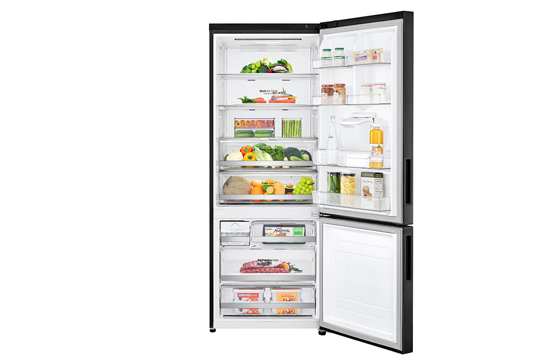 LG Объем 446 л | Холодильник LG с нижней морозильной камерой | Черный ...